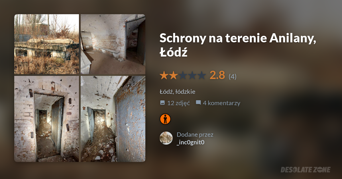 Schrony na terenie Anilany, Łódź - Desolate Zone